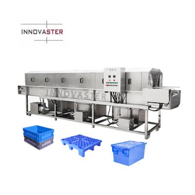 China 18kW Automatic Commercial Crate Pallet Tray Basket Box Washing Machine 6000x2800x2200mm for sale