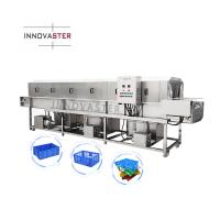 China 6000x2800x2200mm Food Processing Vegetable Chicken Turnover Box Basket Washing Machine for sale