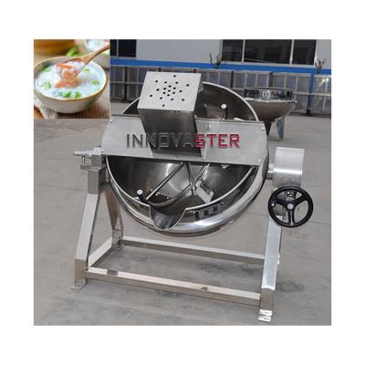 China 304 Stainless Steel Gas Steam Jacketed Pot 200L Industrial Mixing Tilted Cooking Kettle for sale