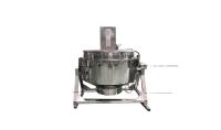 China Gas Heating Jacketed Kettle 50-600L Meat Soup Cooking Pot Mixer Tipping Machine for sale