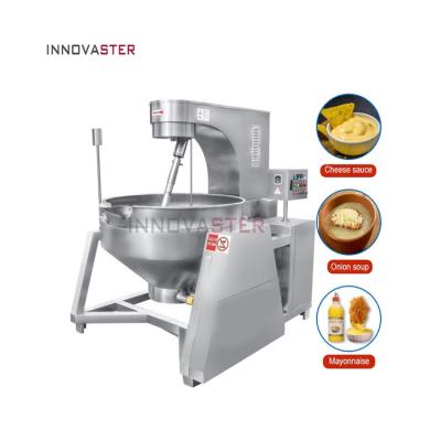 China Electric Steam Oil Heating Jacketed Kettle Mixer 400L 615kg for Food Industry for sale