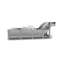 China 6000x1400x2400mm Industrial Washing Tunnel for Fruit Vegetable Cleaning Beverage Processing for sale
