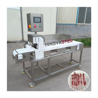 China Automatic Kebab Meat Skewer Machine 2000x730x1630mm 2400-7200pcs/h for BBQ for sale
