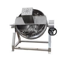 China Stainless Steel Bean Paste Sauce Cooking Kettle 100L 600L Manual Agitator Fry Wok Machine for sale
