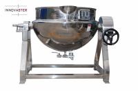 China Stainless Steel Bean Paste Sauce Cooking Kettle 100L 600L Manual Agitator Fry Wok Machine for sale
