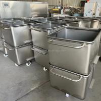 China Stainless Steel 304 Meat Drum Cart with 160mm Nylon Wheels for Food Transport for sale