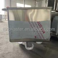 China Stainless Steel 304 Meat Drum Cart with 160mm Nylon Wheels for Food Transfer for sale
