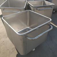 China Stainless Steel 304 Meat Drum Cart with 160mm Nylon Wheels for Food Transfer for sale