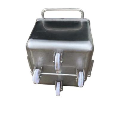 China Stainless Steel Polishing Transfer Trolley 160mm Nylon Wheels for Hamburger Production Line for sale