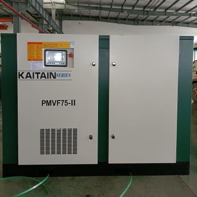 China 75kw 100HP Permanent Magnet Inverter Two-Stage Screw Air Compressor 0.6-0.7 MPA for sale