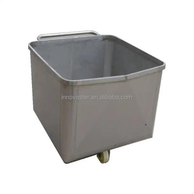 China Stainless Steel Lifting Trolley with 160mm Nylon Wheels for Meat Fish Fruits Vegetables for sale