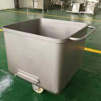 China Stainless Steel 304 Meat Drum Cart with 160mm Nylon Wheels for Food Transfer for sale