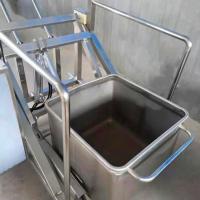 China 200L Stainless Steel Meat Trolley Cart with 160mm Nylon Wheels for Food Processing for sale