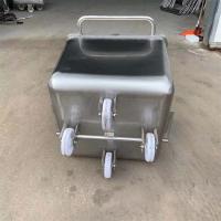 China 200L Stainless Steel Meat Trolley Cart with 160mm Nylon Wheels for Food Processing for sale