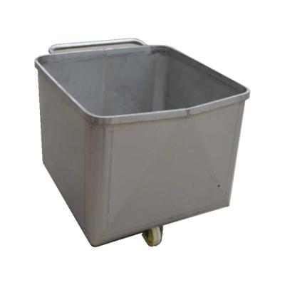 China 304 Stainless Steel Meat Trolley Cart 160mm Nylon Wheels for Chicken Mutton Transport for sale
