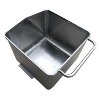 China 304 Stainless Steel Meat Trolley Cart 160mm Nylon Wheels for Chicken Mutton Transport for sale