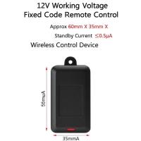 China 12V Working Voltage Fixed Code Remote Control Approx 60mm X 35mm X 15mm Standby Current ≤0.5μA Wireless Control Device for sale