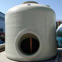 China 4000mm x 8290mm FRP Chemical Storage Tank 100 Cubic Meters Filament Winding for sale
