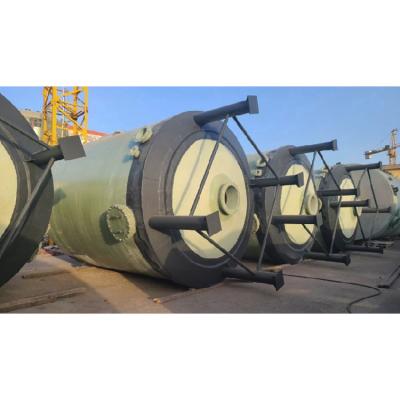 China 2.5m3 Green Cylindrical FRP Horizontal Tank For Water Purification for sale