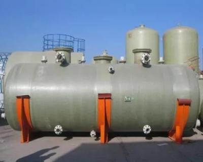 China FRP Horizontal Sewage Treatment Tank 3m3 Filament Winding 1400mm Diameter for sale