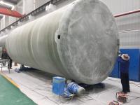 China FRP Horizontal Storage Tank 2600 Gallon Cross Wound Chemical Production Line for sale