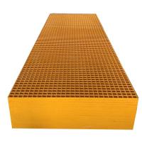 China Molded FRP Floor Grating 38x38mm Mesh Anti Slip Fiberglass Panels Corrosion Resistant Walkway for sale