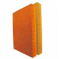 China Molded FRP Floor Grating 38x38mm Mesh Anti Slip Fiberglass Panels Corrosion Resistant Walkway for sale