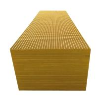 China Molded FRP Grating 50x50mm Mesh Black Fiberglass Walkway Grate for Sewage Treatment for sale