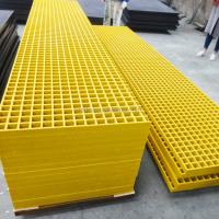 China FRP Molded Grating 38x38mm Mesh Anti-Slip Fiberglass Panel for Water Plant Breeding for sale