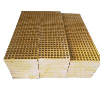 China Molded FRP Grating 38x38mm Mesh Antiseptic Resin Fiberglass Panel for Pulp Paper for sale