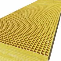 China Molded FRP Grating 38x38mm Mesh Antiseptic Resin Fiberglass Panel for Pulp Paper for sale