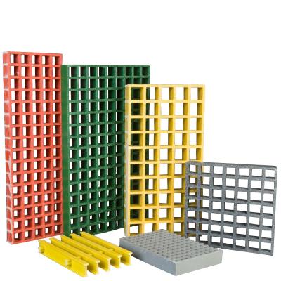 China Molded FRP Grating 38x38mm Mesh Antiseptic Floor Grating for Sewage Treatment Custom Color for sale