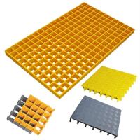 China Molded FRP Grating 38x38mm Mesh Antiseptic Floor Grating for Sewage Treatment Custom Color for sale
