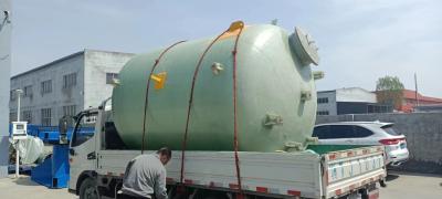 China White Fiberglass Chemical Storage Tank 1800mm x 4080mm FRP Ammonia Mixer for sale