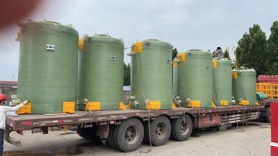 China 1800mm Filament Winding FRP Chlorine Storage Tank Blue High Strength Customizable for sale