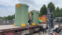 China 1800mm Filament Winding FRP Chlorine Storage Tank Blue High Strength Customizable for sale