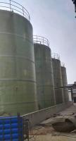 China Green Vertical FRP Cylindrical Tank 4.5CBM Fiberglass Container for Alkali Acid Waste for sale