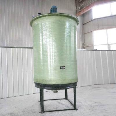 China Green Vertical FRP Cylindrical Tank 4.5CBM Fiberglass Container for Alkali Acid Waste for sale