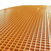 China Mesh Frp Composite Grate Decking Anti Slip Fiberglass Panel Cutting for sale