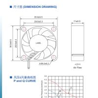 China Brushless Stable Printer Cooling Fan , 35x35x10mm Practical 12V DC CPU Fan for sale