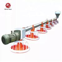 China Automatic Broiler Farming Equipment Poultry Feeding Line System 45mm  4pan / 3m for sale