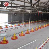 China Automatic Broiler Farming Equipment Poultry Feeding Line System 45mm  4pan / 3m for sale