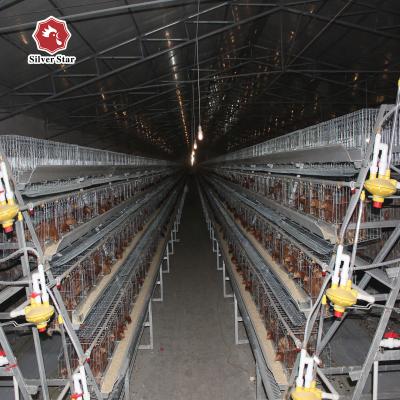 China A Type 3 Tiers 4 Tiers Battery Chicken Cage 120-160 Birds Galvanized Steel for sale