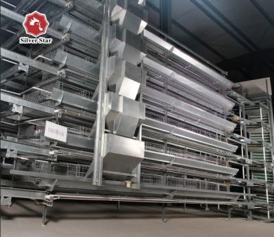 China Automatic H Type Battery Chicken Cage 3 to 8 Tiers 54 to 144 Birds Hot Dip Galvanized for sale