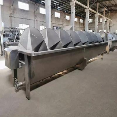 China 6m Stainless Steel Spiral Pre-Chilling Machine for Poultry Feet Cooling 1600mm for sale