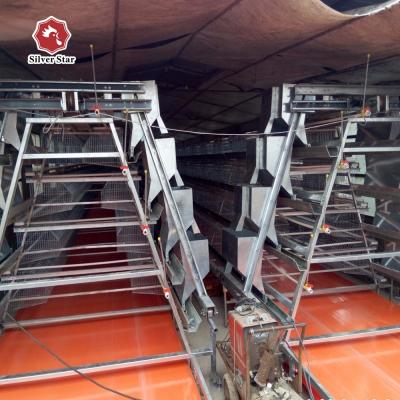 China A Frame Layer Chicken Battery Cage Hot Dip Galvanized Steel 3-4 Tiers 275g/m² Zinc for Poultry Farm for sale