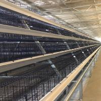 China 4 Layers 160 Birds Q235 Battery Chicken Cage System with PVC/Galvanized Feeders 195x230x200cm for sale