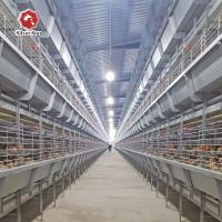 China H Frame 4 Tiers Meat Chicken Broiler Cage 136 Birds Capacity 85x220x325 cm for sale