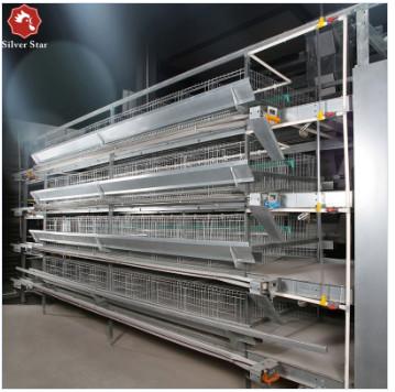 China H Type 6 Layer Battery Chicken Cage for Animal Husbandry Coop 108 Chickens Capacity for sale