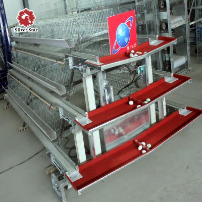 China A Type 3 Tiers Battery Layer Chicken Cage With Feeding Machine for sale